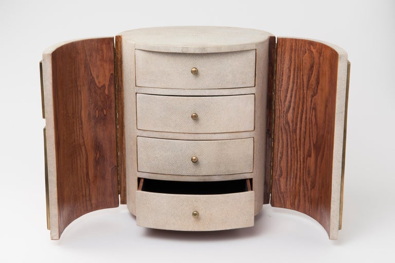 Rhomboid Jewelry Chest in Cream Shagreen by R&Y Augousti For Sale at ...