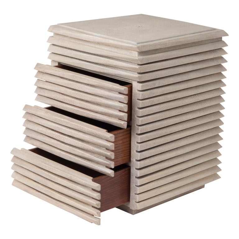 Rhomboid Jewelry Chest in Cream Shagreen by R&Y Augousti For Sale at ...