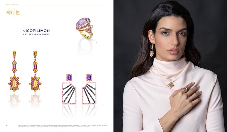 Rhombus Multicolor Star Necklace 18Kt Gold Tourmaline Mandarin Garden ...