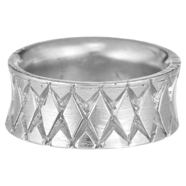 Rhombus Ring is handmade of 24ct silver-plated bronze For Sale at 1stDibs