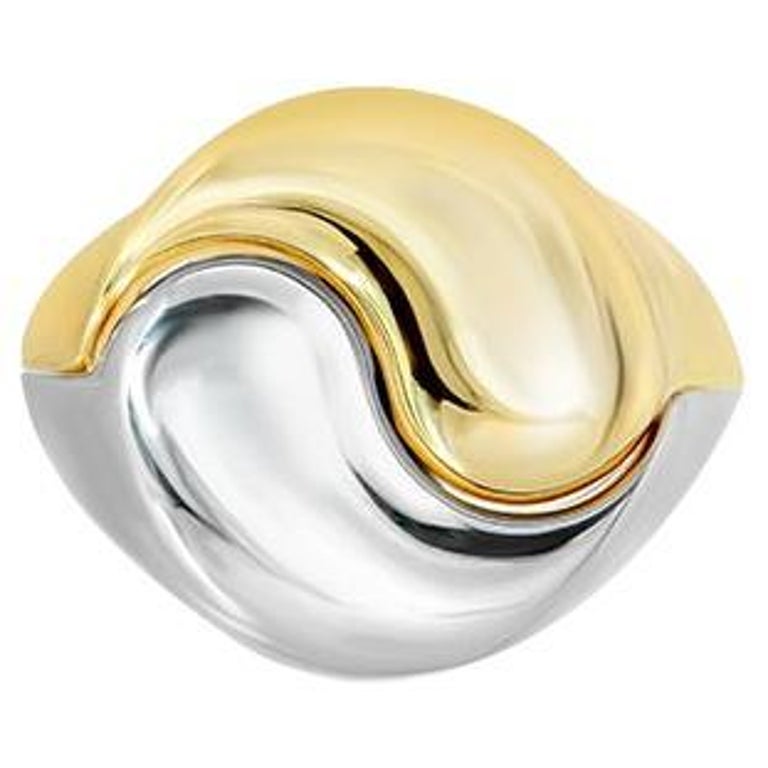 Rhyden 14 Karat Yellow Gold and Sterling Silver Yin Yang Ring For Sale ...