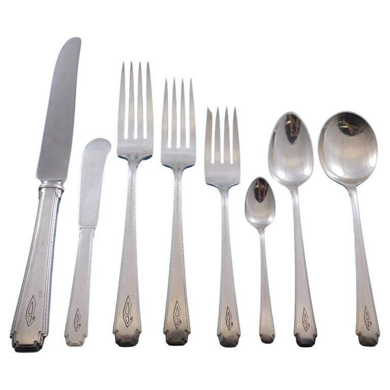 Rhythm by Wallace Sterling Silver Flatware Service Dinner Set 79 Pcs B ...