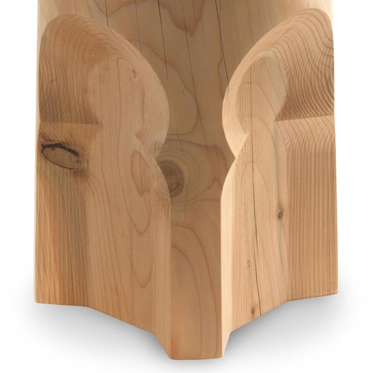 Riad Cedar Stool in Solid Natural Cedar Wood at 1stDibs