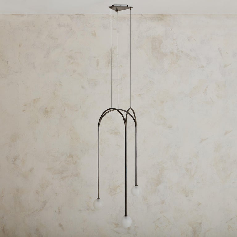 Rib Vault Light, Brass Chandelier in Triangular and Customizable ...