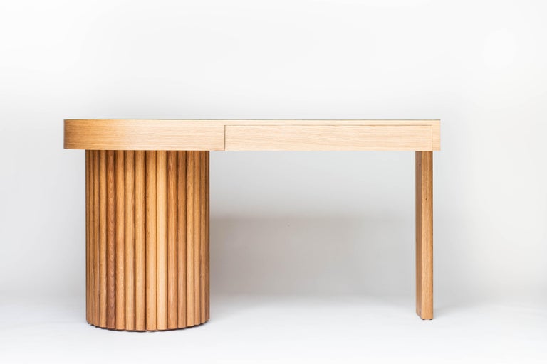 Asymmetrical "Linda Marie" Writing Desk with Leather Top by Kate Duncan ...