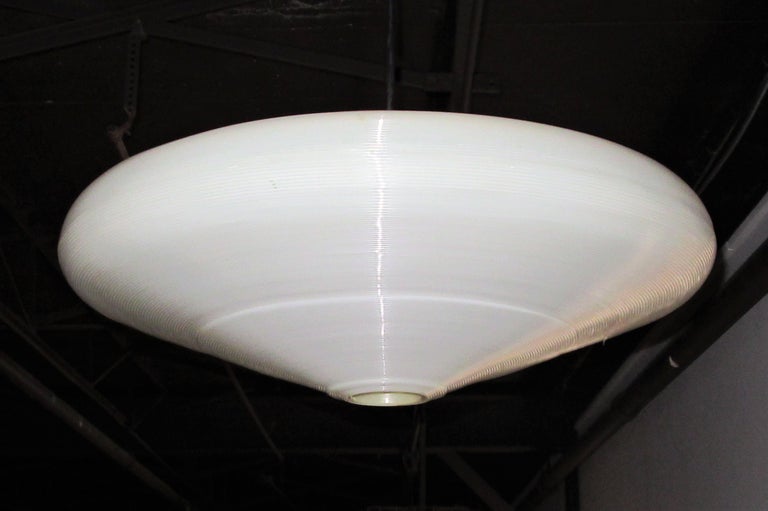 Ribbed Saucer Pendant Chandelier by Heifetz Rotoflex at 1stDibs