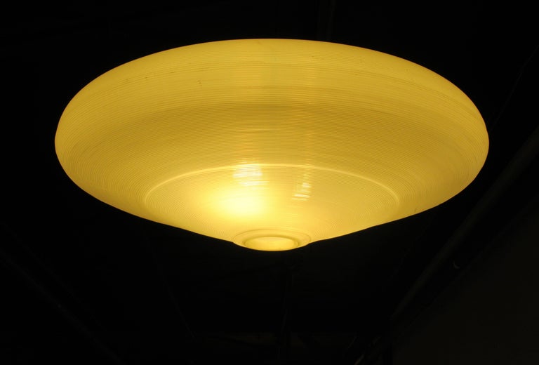 Ribbed Saucer Pendant Chandelier by Heifetz Rotoflex at 1stDibs