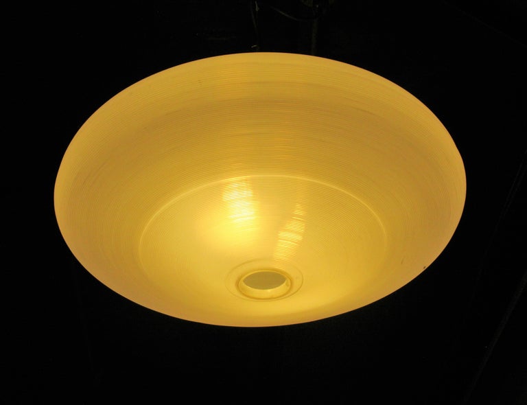 Ribbed Saucer Pendant Chandelier by Heifetz Rotoflex at 1stDibs