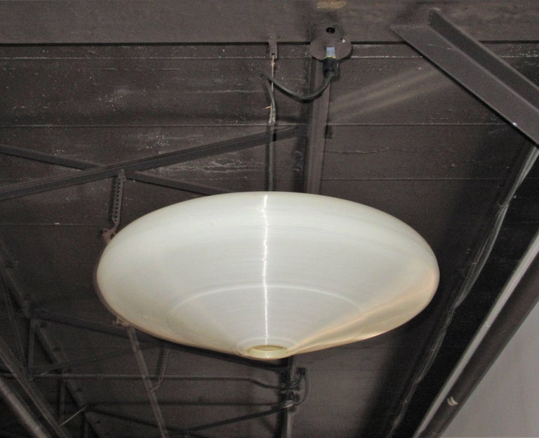 Ribbed Saucer Pendant Chandelier by Heifetz Rotoflex at 1stDibs