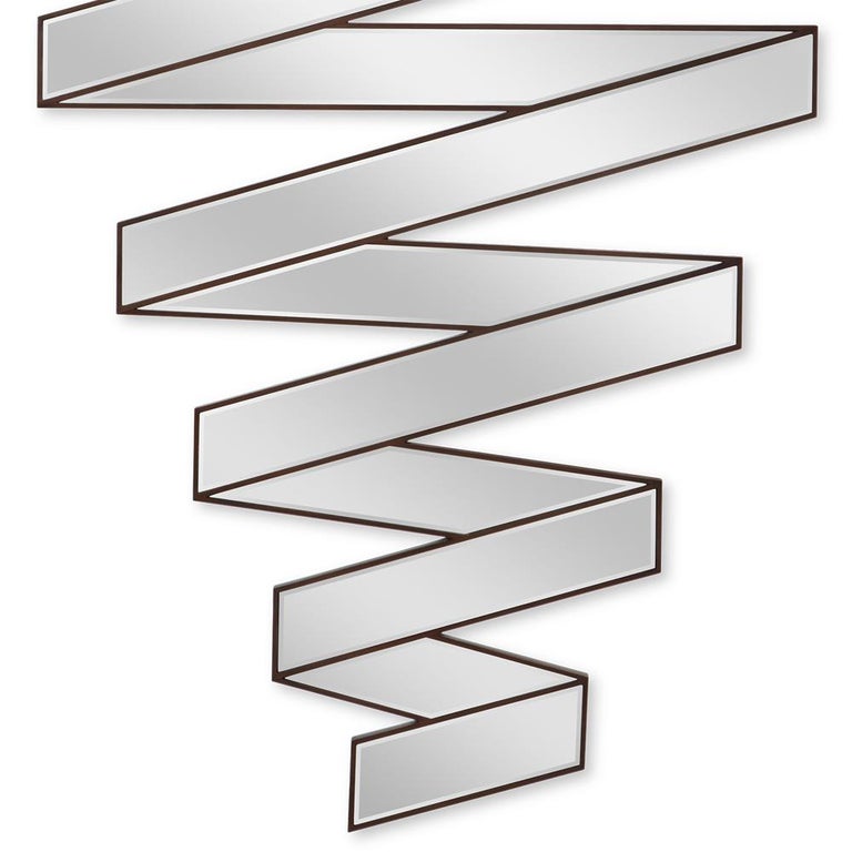 Ribbon Master Mirror in Solid Wood in Tobacco Finish For Sale at 1stDibs