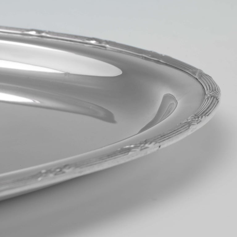 Ribbon and Reed Border Antique Silver Plated Meat Dish, Circa 1910 For ...