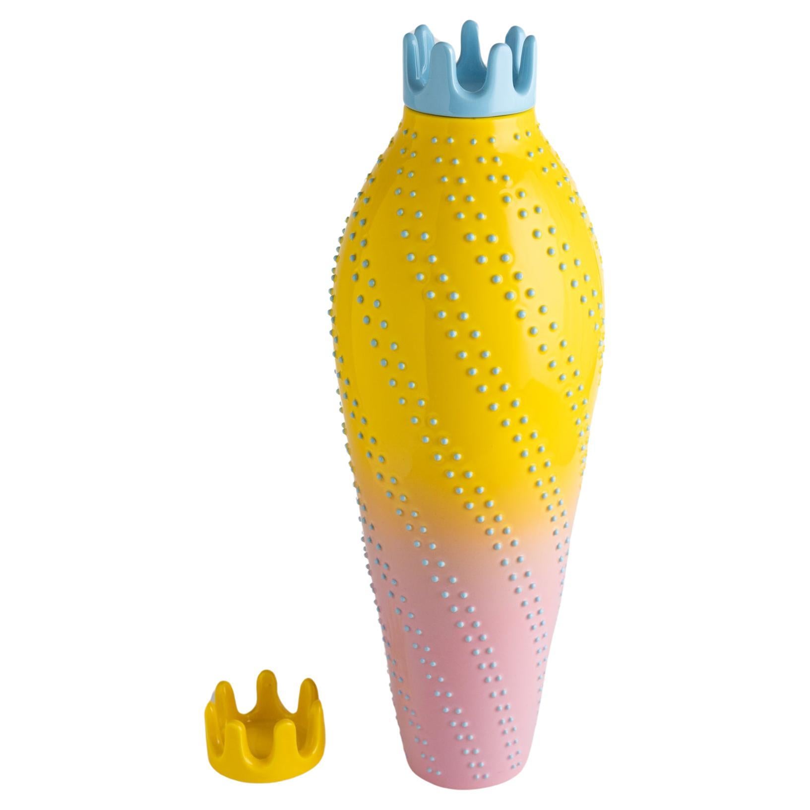 RIC 3 Arcadia vase cm.28Hx30 D by Stefania Vasques Burgundy matt dotted ...