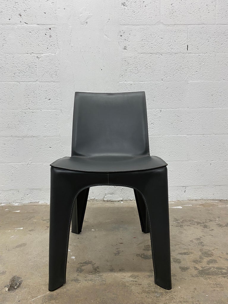 Riccardo Blumer and Matteo Borghi BB Leather Dining Chairs for Poliform ...