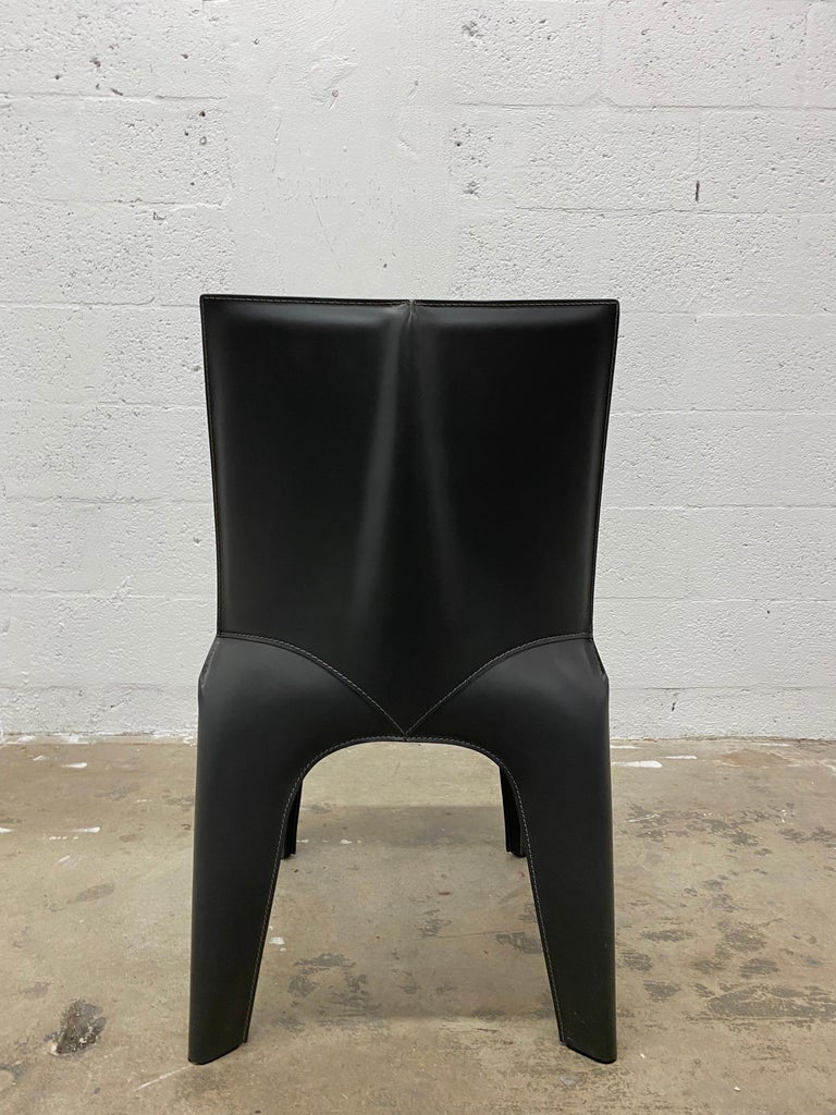 Riccardo Blumer and Matteo Borghi BB Leather Dining Chairs for Poliform ...