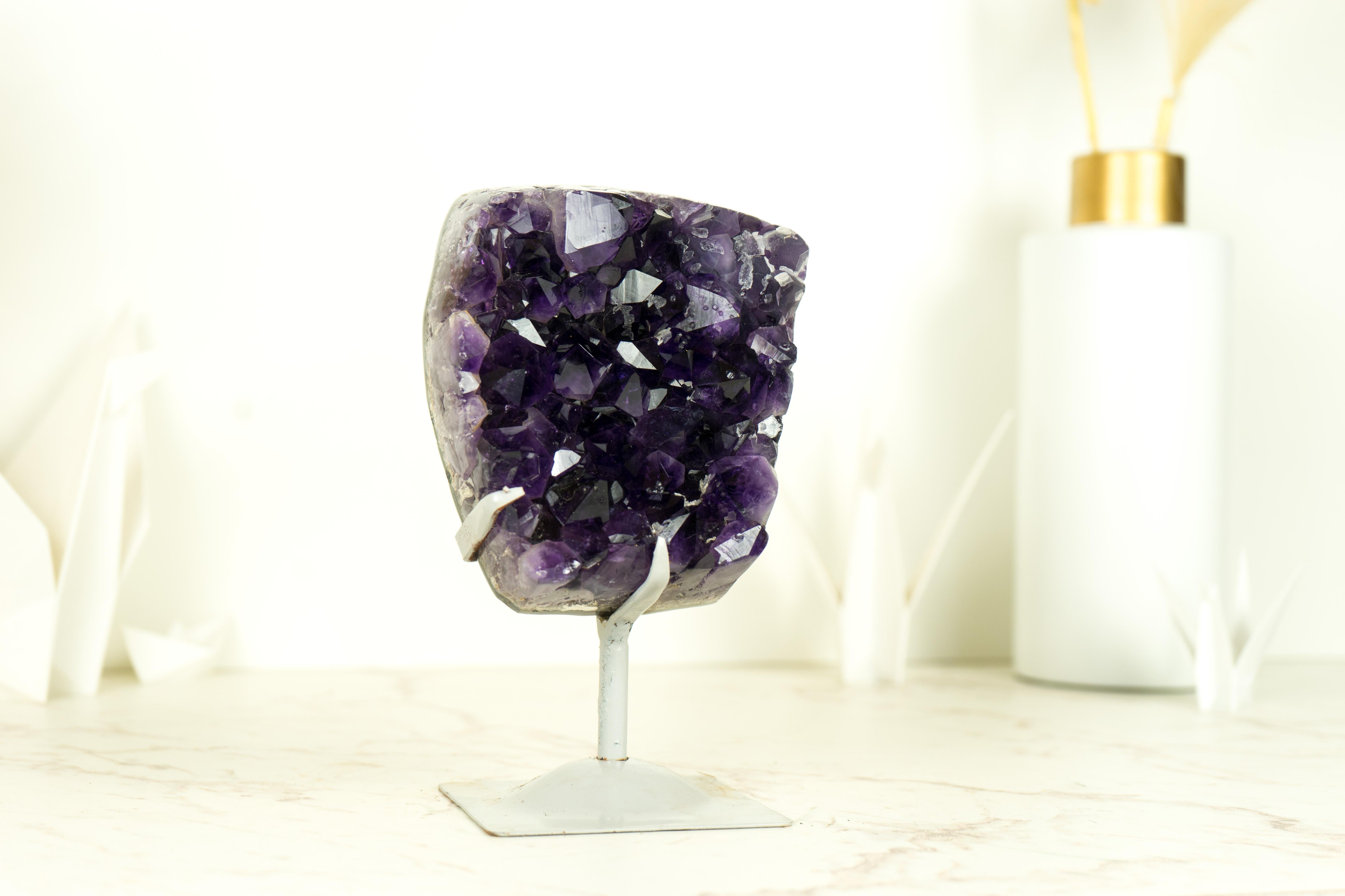 Rich Purple Amethyst Cluster on Made-to-order Stand - Aaa Grade For ...