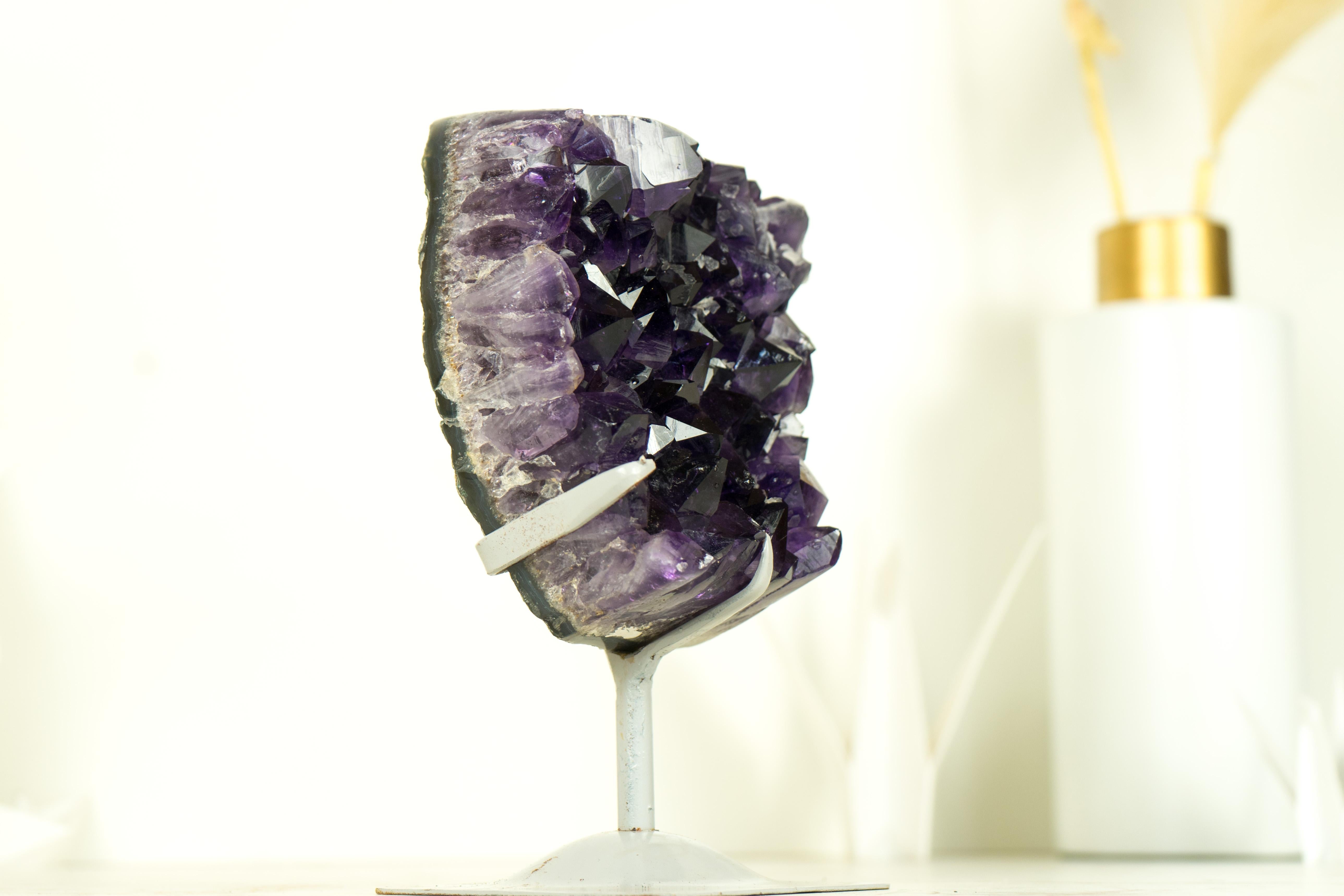 Rich Purple Amethyst Cluster on Made-to-order Stand - Aaa Grade For ...