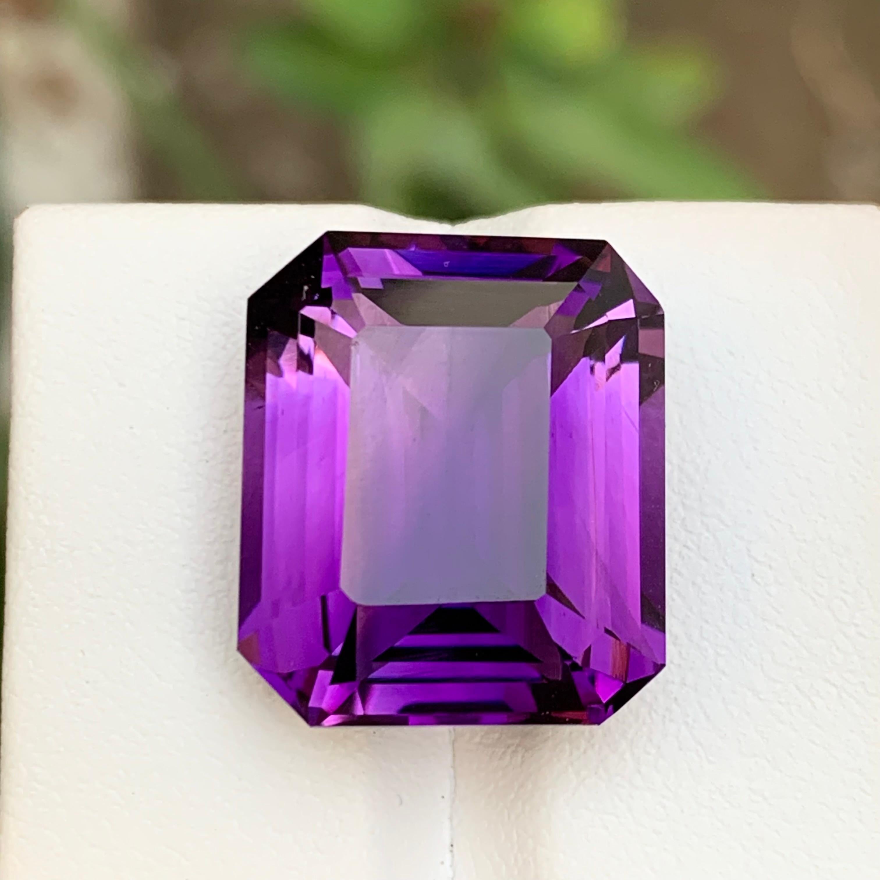 Rich Purple Natural Amethyst Pendant Gemstone 23.45 Carat Emerald Cut ...