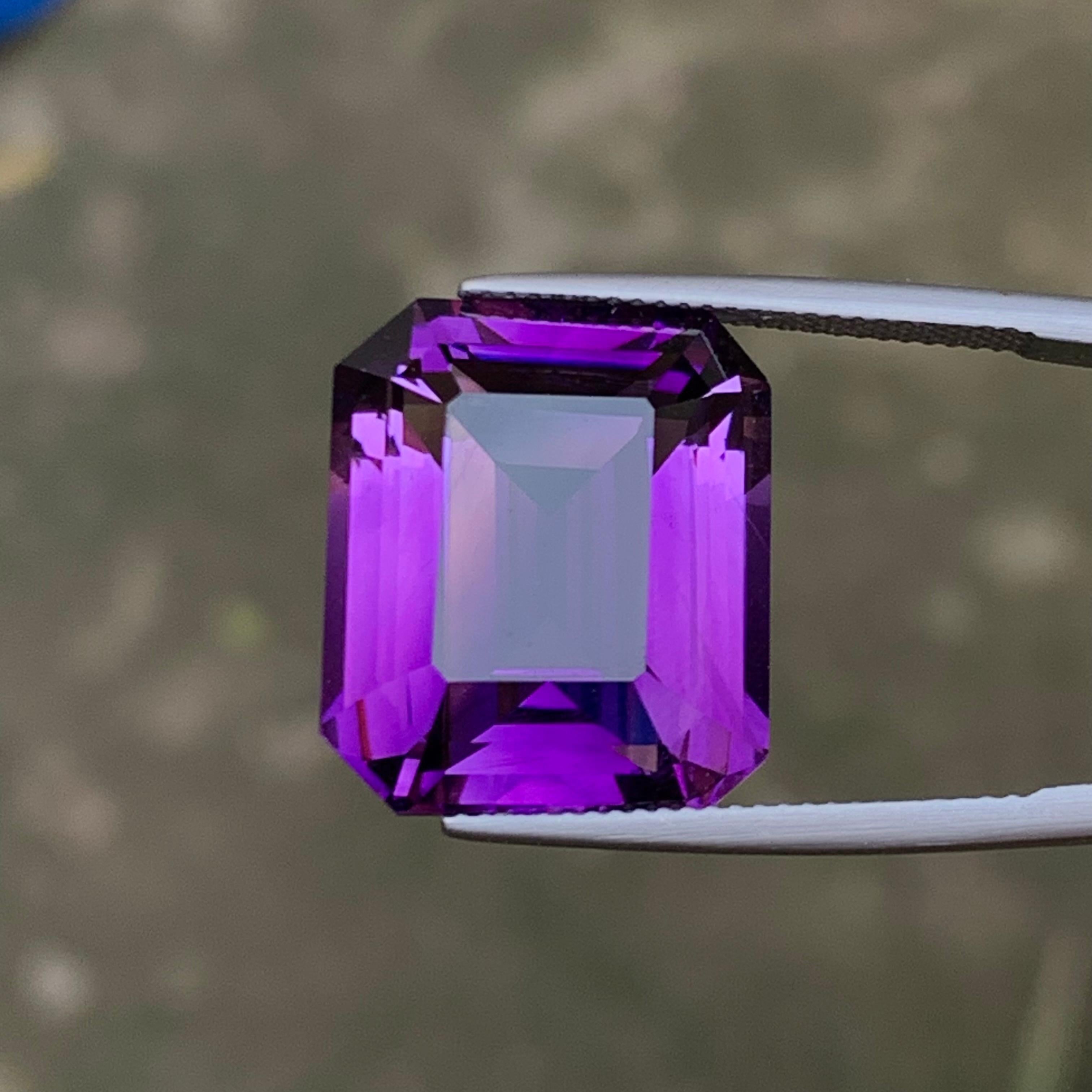 Rich Purple Natural Amethyst Pendant Gemstone 23.45 Carat Emerald Cut ...