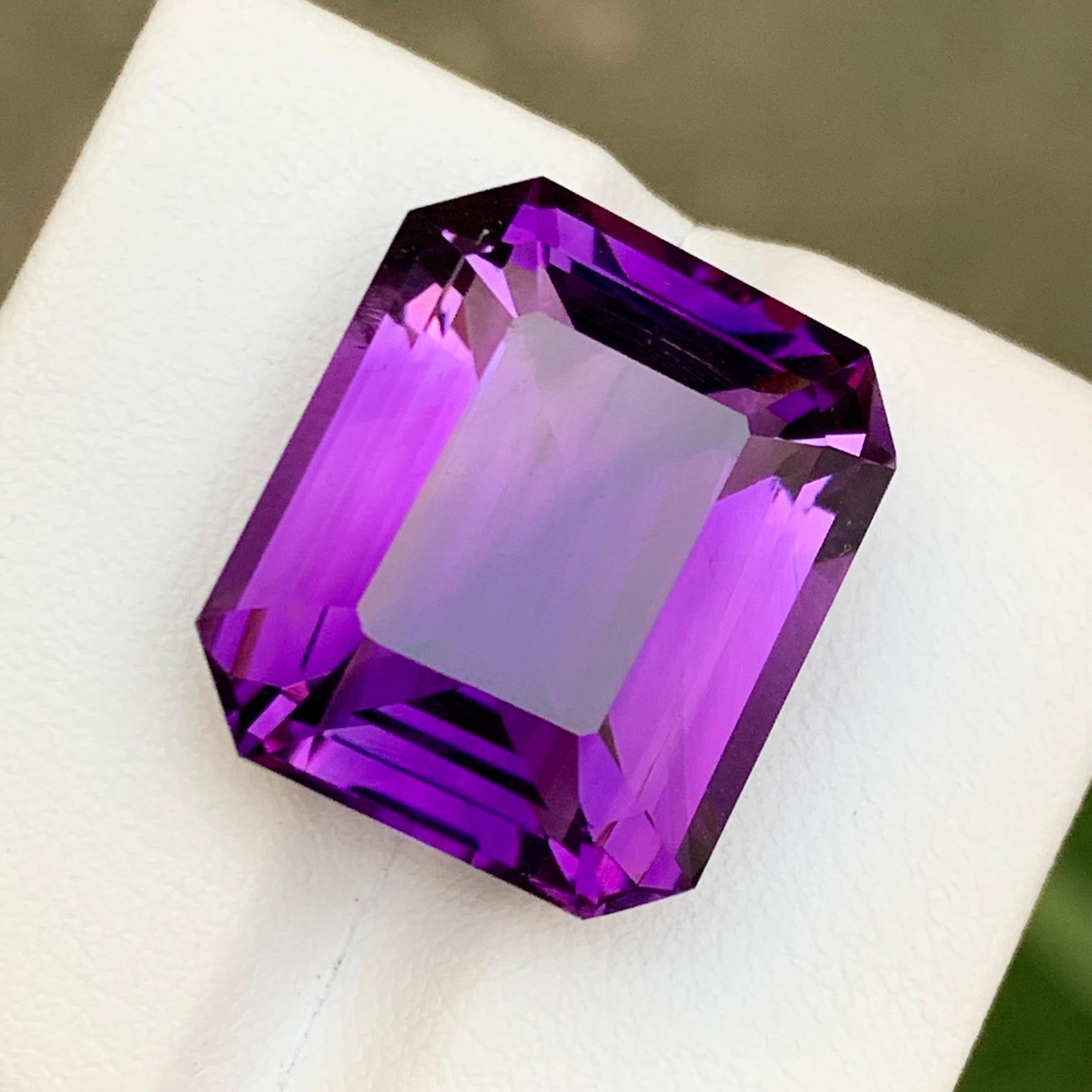 Rich Purple Natural Amethyst Pendant Gemstone 23.45 Carat Emerald Cut ...