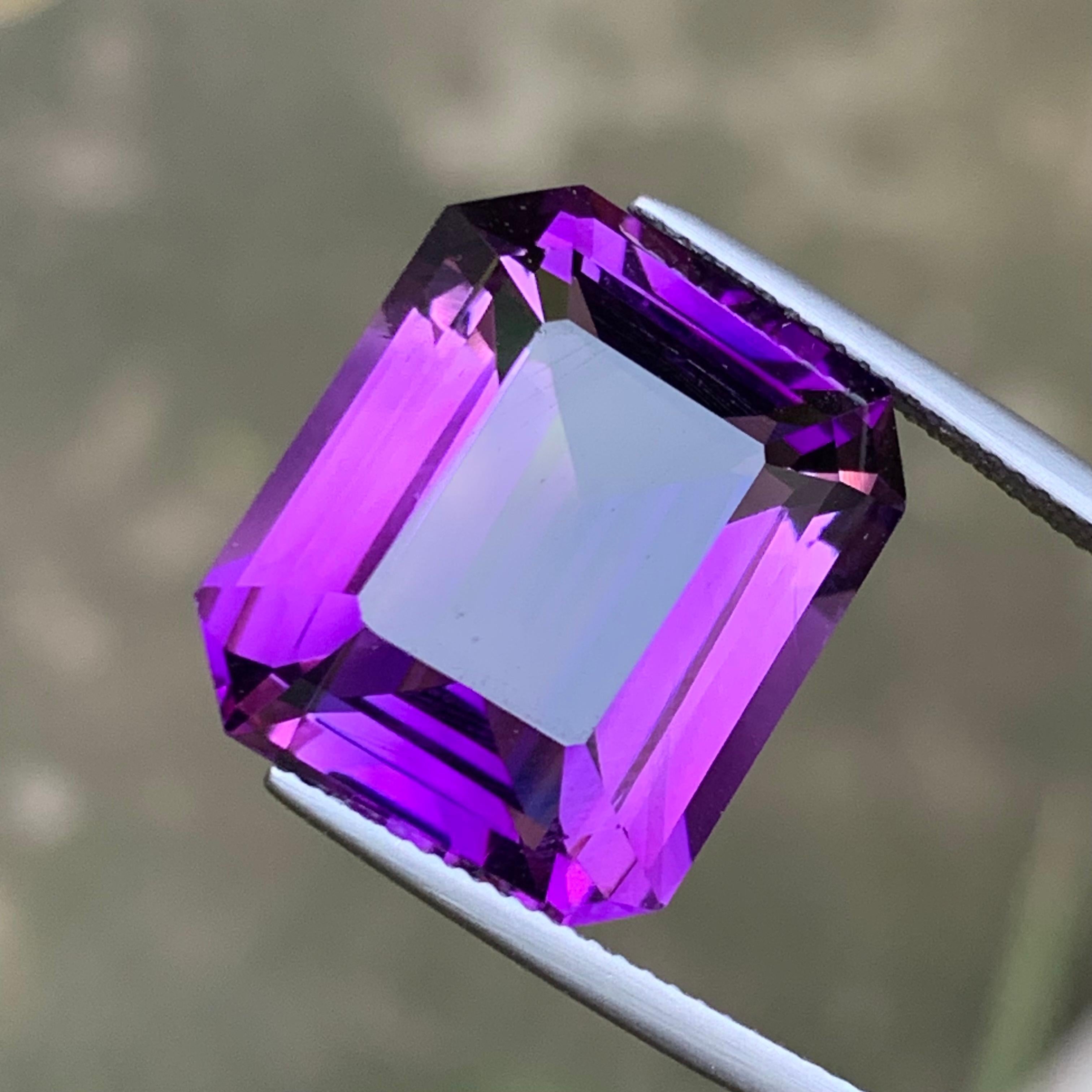 Rich Purple Natural Amethyst Pendant Gemstone 23.45 Carat Emerald Cut ...