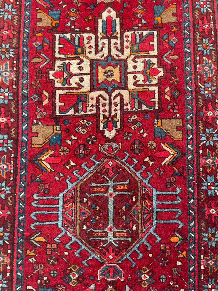 Rich Red Ground Vintage Persian Karaja Rug, circa 1950's For Sale at ...