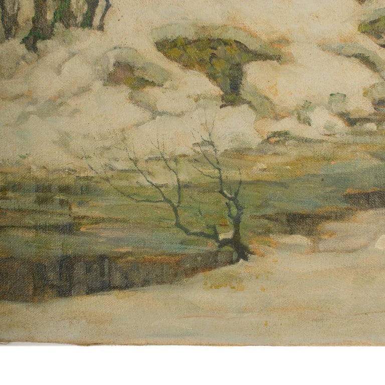 Richard Albitz (Deutscher, geb. 1876 - gest. 1954) Gemälde „Snowy Creek ...
