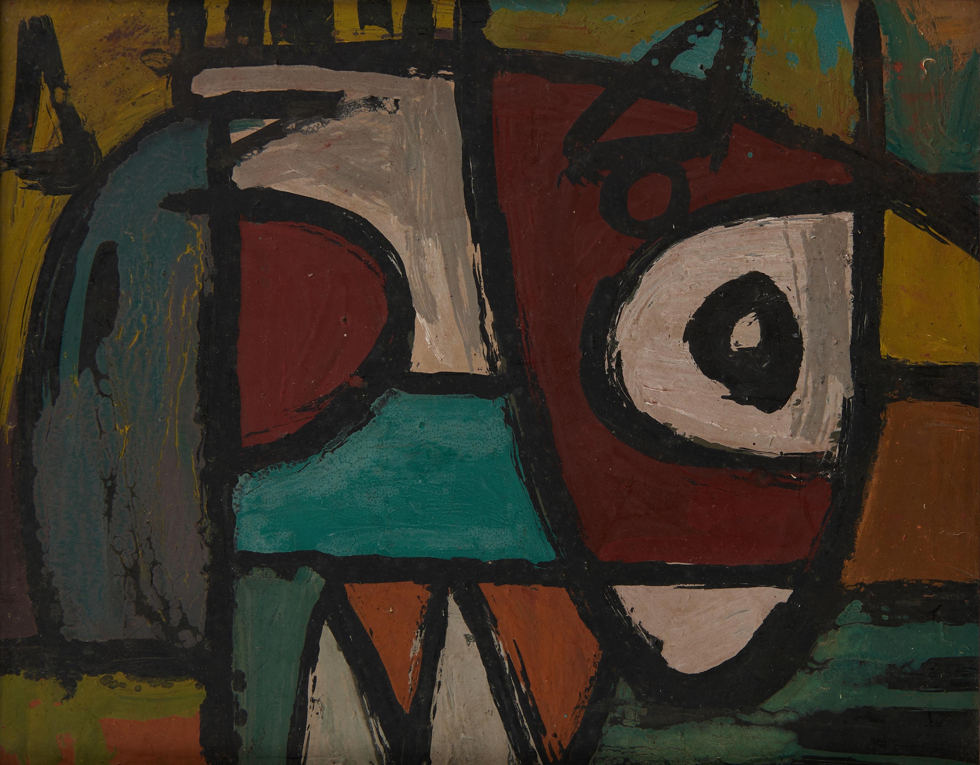 Richard Andres - Untitled abstract expressionist mid-century painting ...