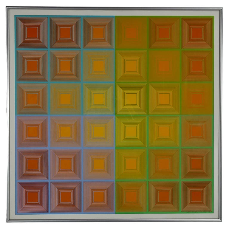 Richard Anuszkiewicz Double and Spectral Squares Op Art For Sale at 1stDibs