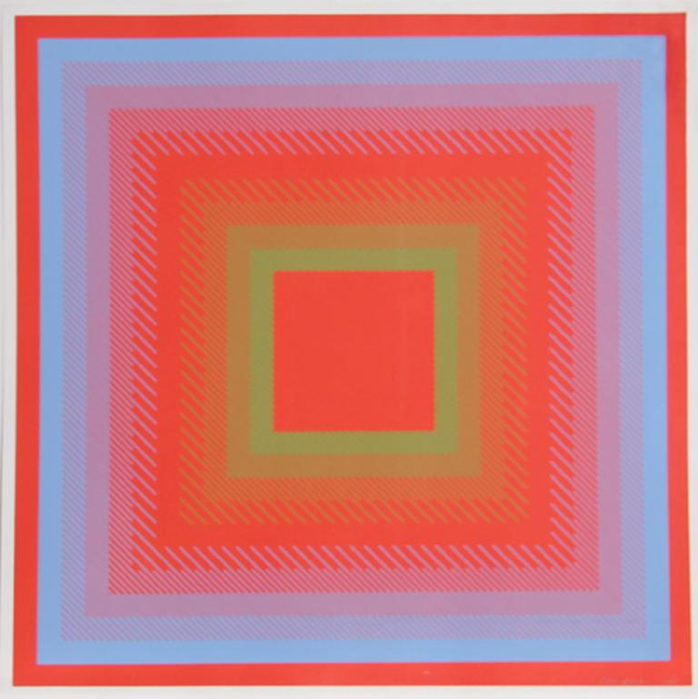 Richard Anuszkiewicz - Spectral Cadmium, OP Art Silkscreen by ...