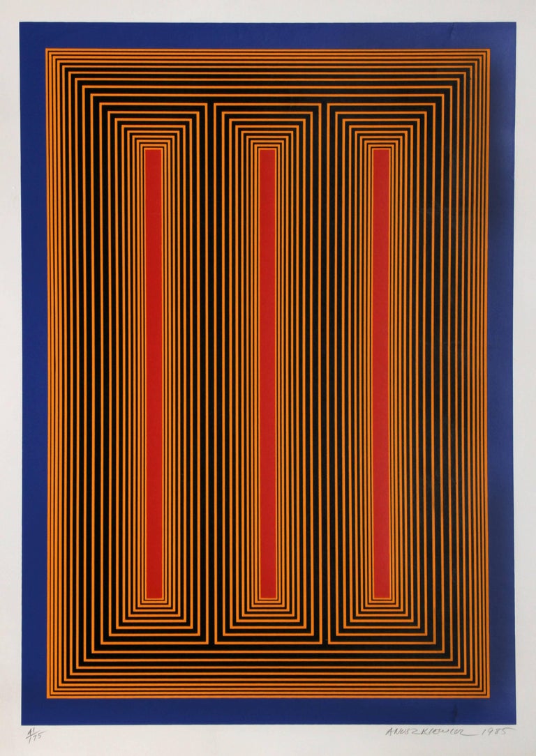 Richard Anuszkiewicz - Temple of the Golden Red, OP Art Silkscreen by ...
