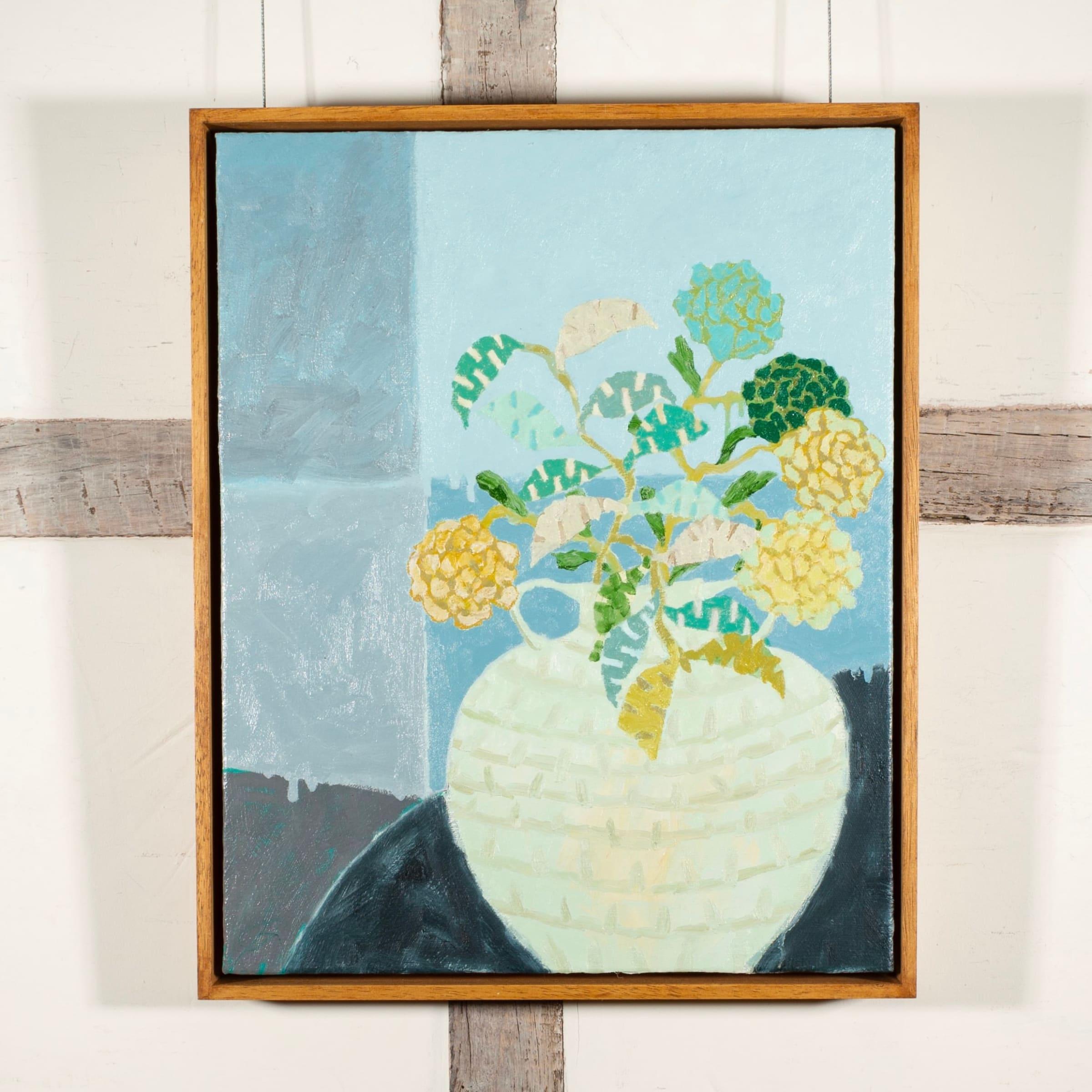 Richard Ballinger - Still life, Blue, Yellow, Grey - Oil Painting by ...