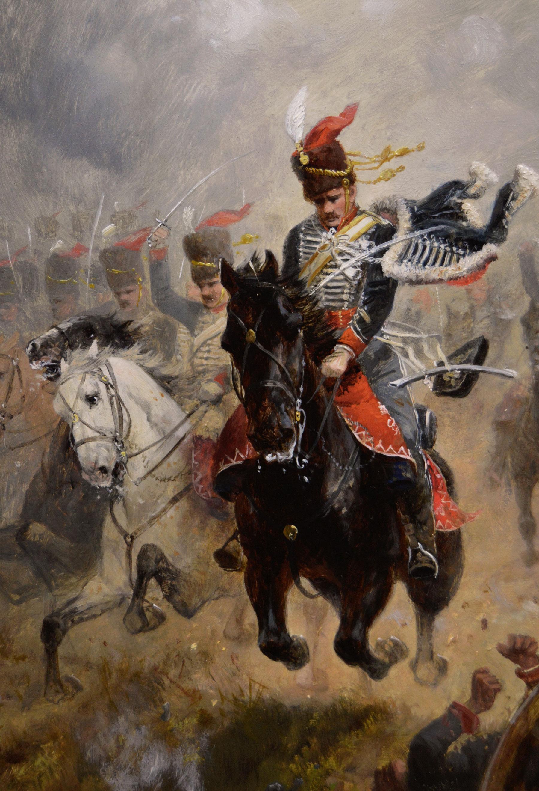 Richard Beavis - 19th Century historical military oil painting of 10th ...