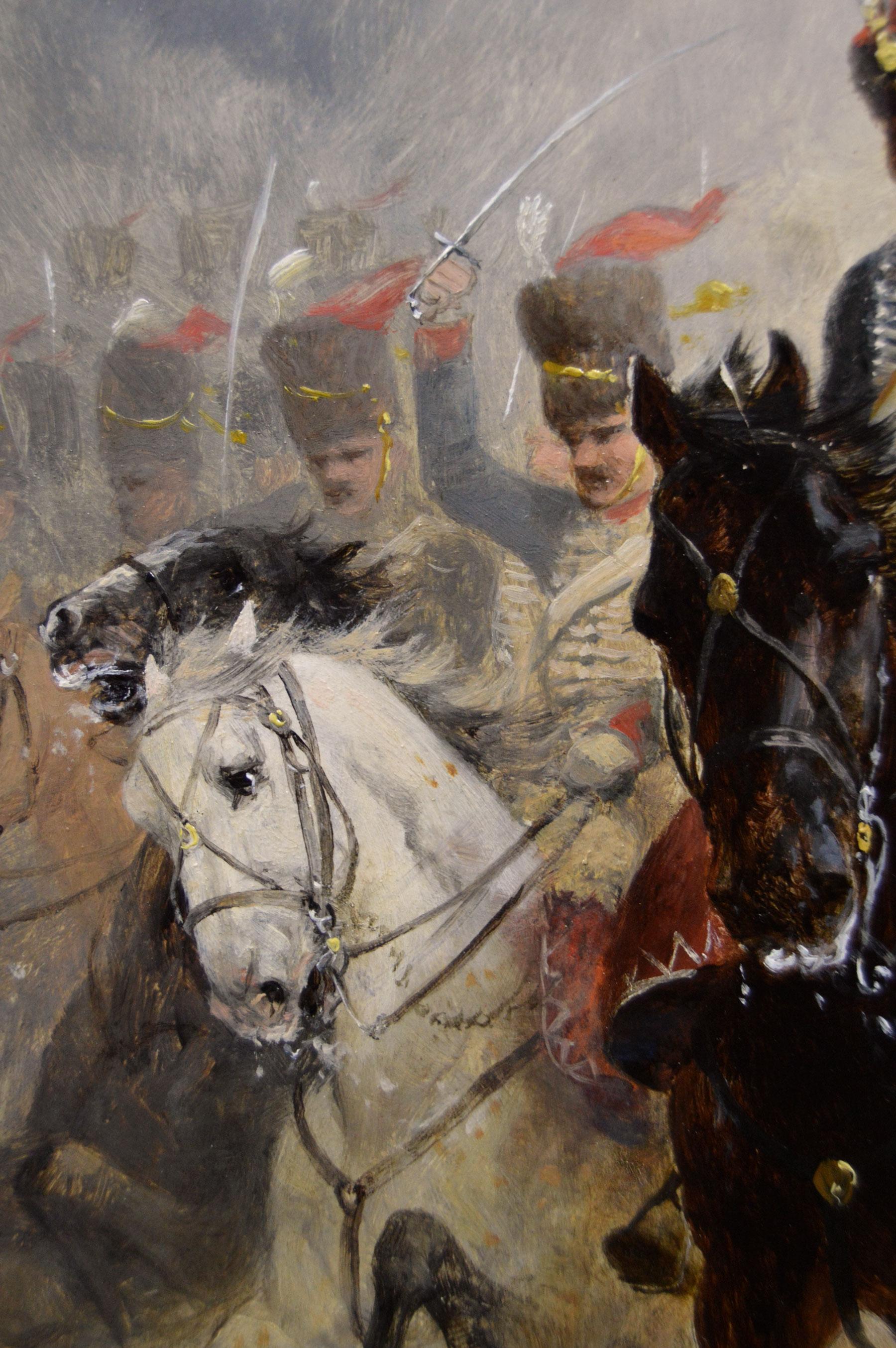 Richard Beavis - 19th Century historical military oil painting of 10th ...