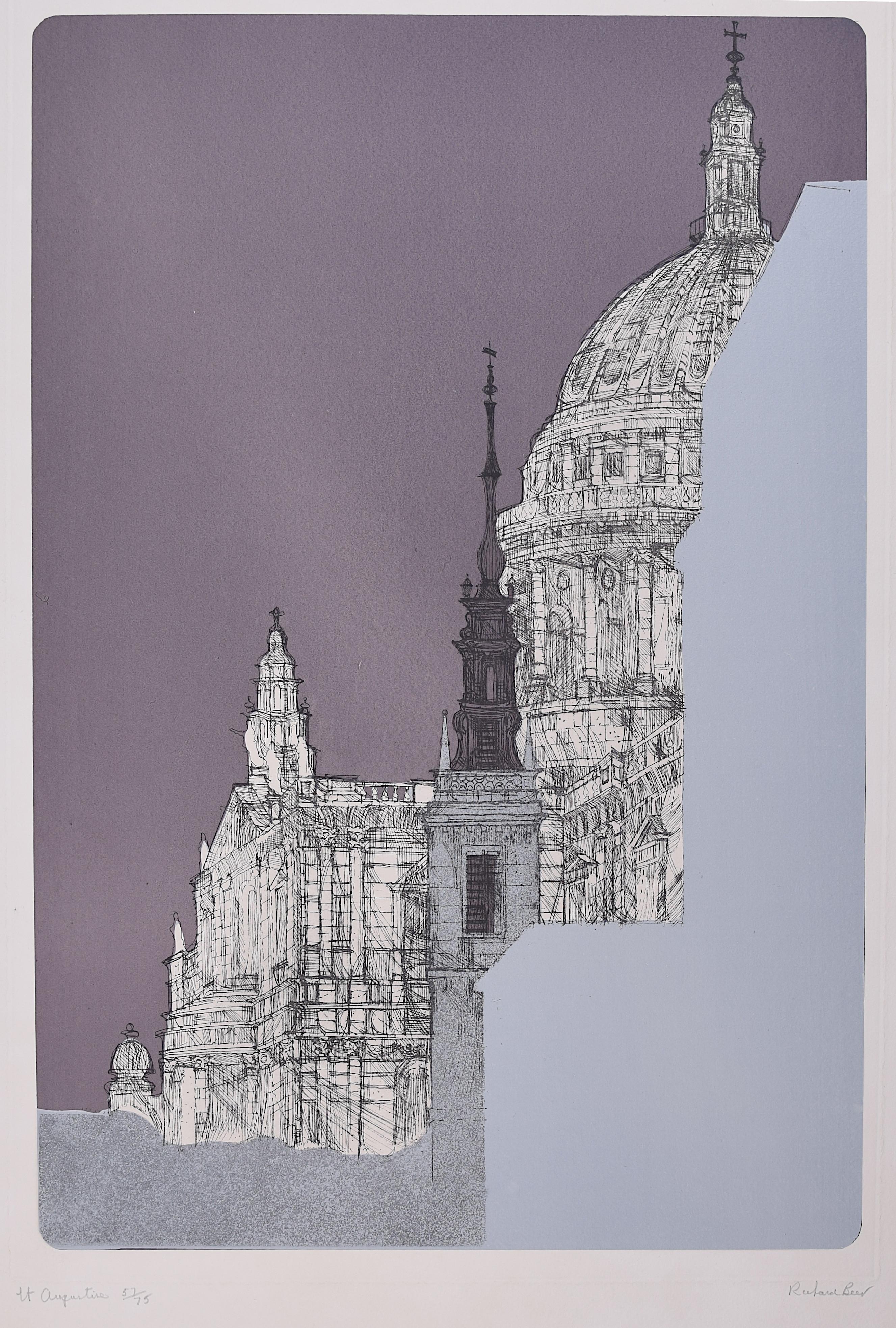 Richard Scudder - Three Giraffes - In Red and Black, Hand Printed Work ...