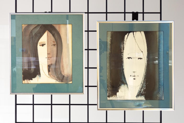 Richard Benda Watercolor Art, a Pair For Sale at 1stDibs
