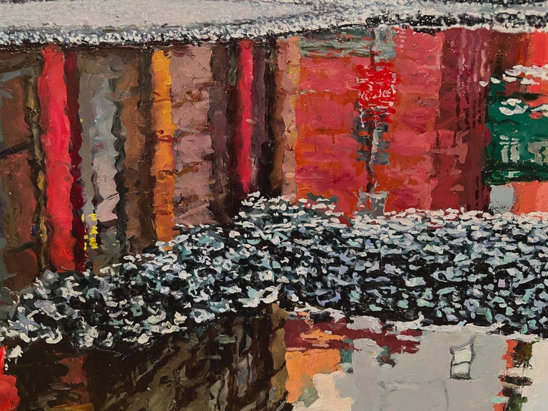 Richard Combes - THE QUIET STREET, New York City street scene For Sale ...