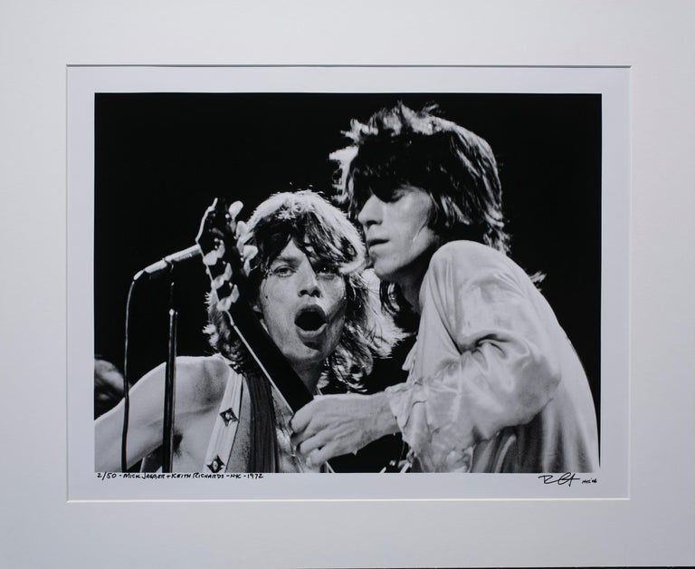 Richard E. Aaron - Mick and Keith 1972 at the Microphone For Sale at ...
