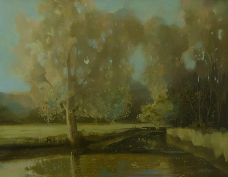 Richard Ewen - Richard Ewen (1928- 2009) - 1978 Oil, Lake in the Park ...