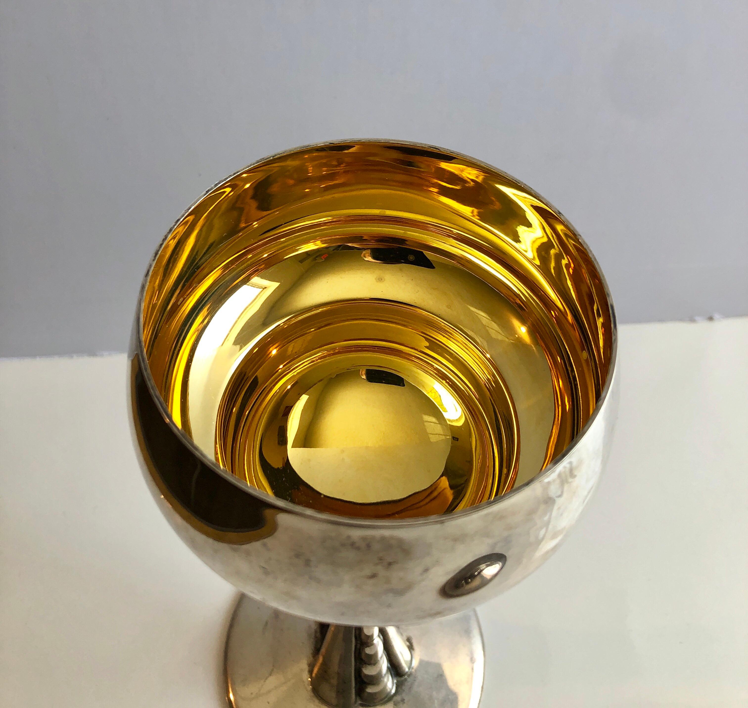 Richard Fishman - Sterling Silver Gilt Kiddush Cup Lidded Sculpture ...