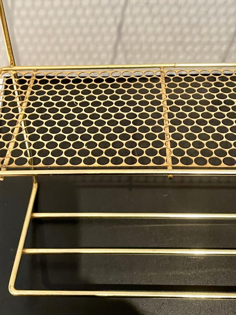 Richard Galef Wire Perforated Metal Wall Towel Rack in Brass Finish at ...