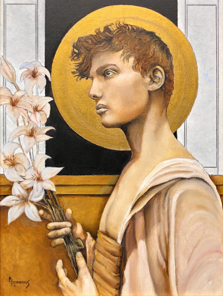 Richard Gibbons - Beyond - Young Robed Male with Halo, Carrying a ...