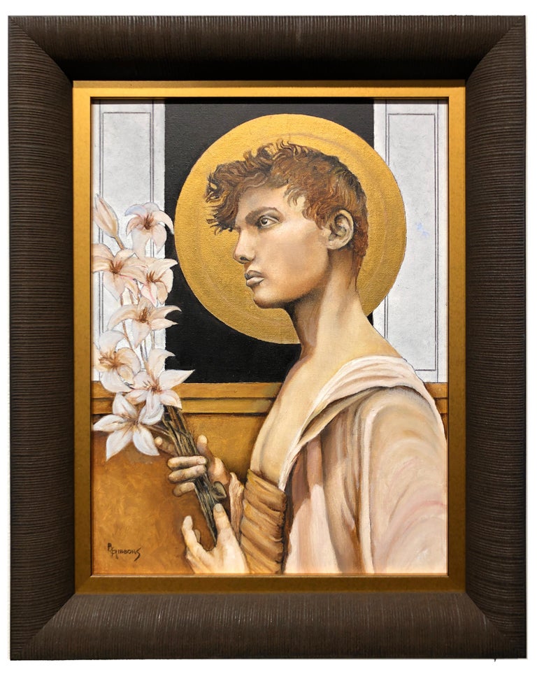Richard Gibbons - Beyond - Young Robed Male with Halo, Carrying a ...