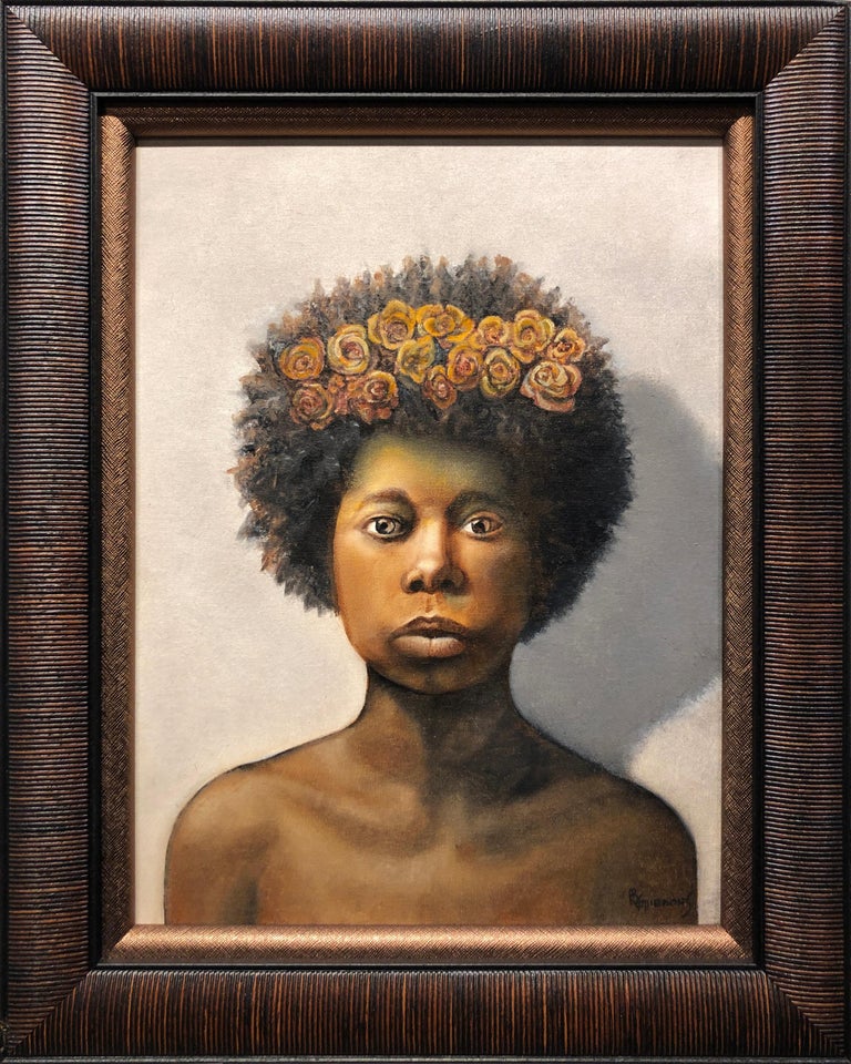 Richard Gibbons - Oracle, Portrait of a Woman with a Crown of Roses ...