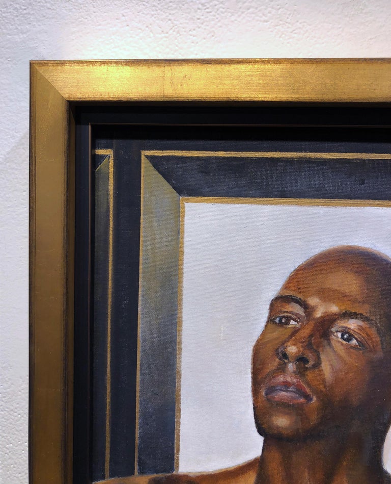 Richard Gibbons - Pondering the Future -Seated Muscular Male Figure ...