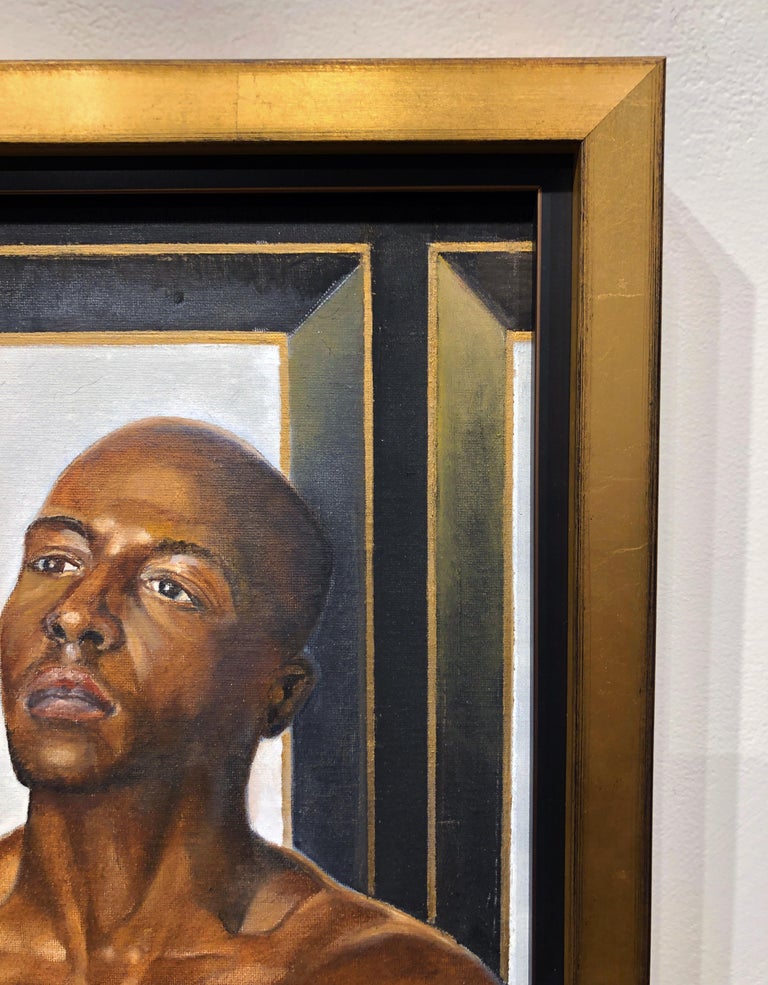 Richard Gibbons - Pondering the Future -Seated Muscular Male Figure ...