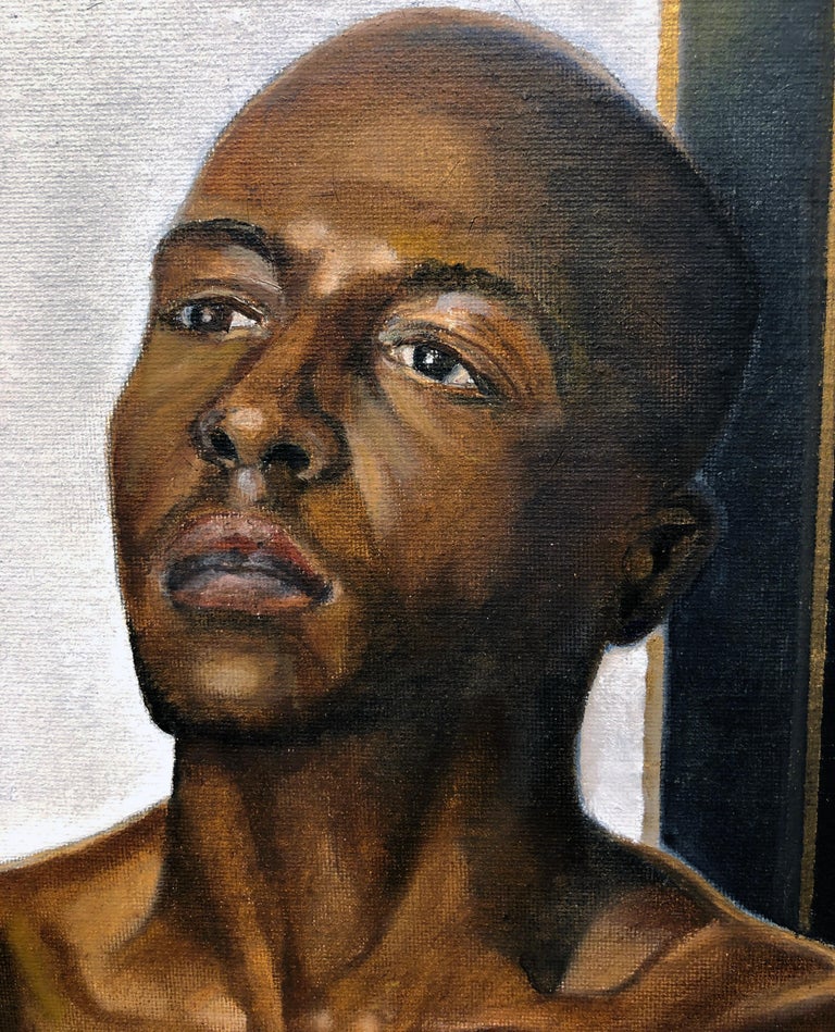 Richard Gibbons - Pondering the Future -Seated Muscular Male Figure ...