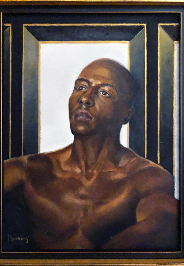 Richard Gibbons - Pondering the Future -Seated Muscular Male Figure ...