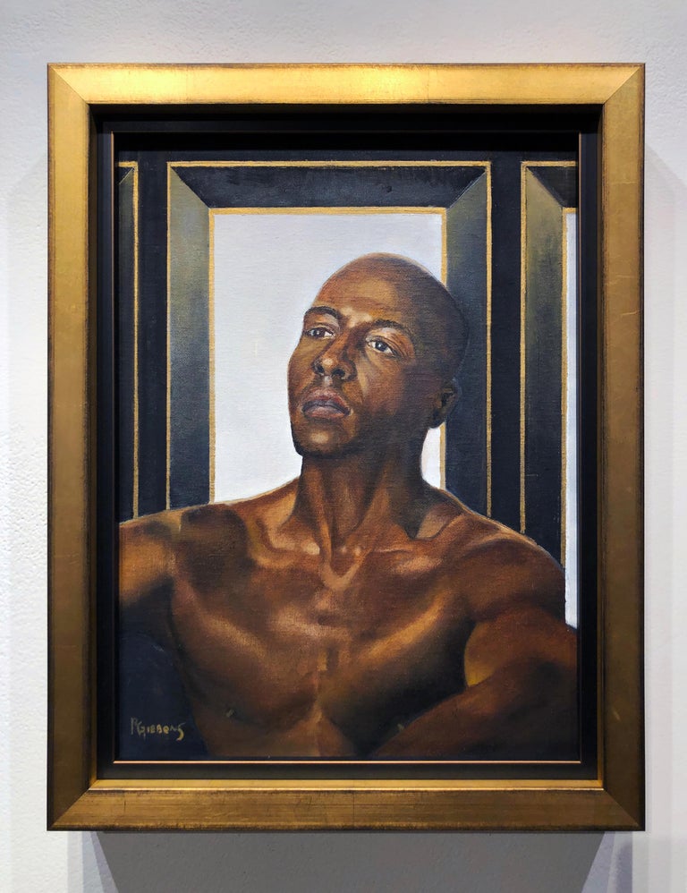 Richard Gibbons - Pondering the Future -Seated Muscular Male Figure ...