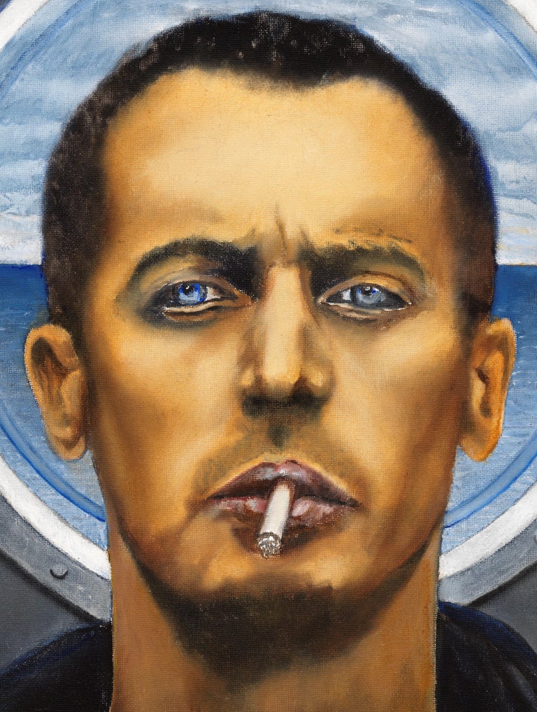 Richard Gibbons - Querelle - Man with Piercing Blue Eyes, Smoking ...