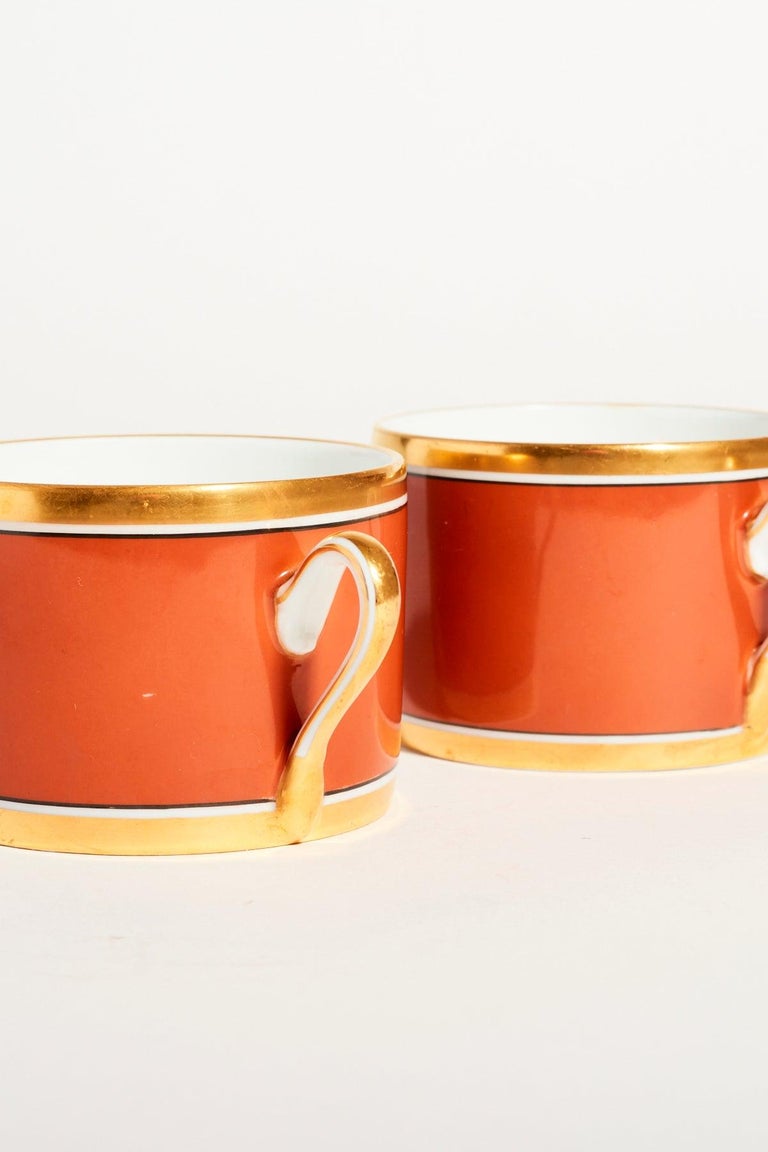 Richard Ginori Burnt Orange Coffee Cups Set of Two at 1stDibs